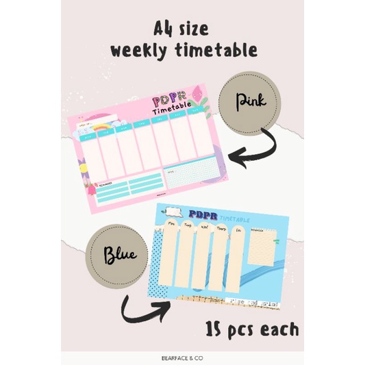 (Ready Stock) 15 pcs weekly timetable A4 size | Shopee Malaysia