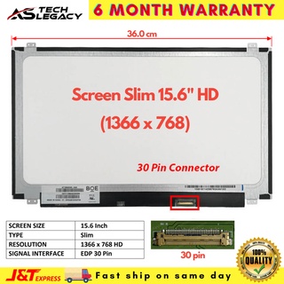 LCD 15.6" Inch Original LAPTOP SCREEN Slim / 30 pin / 40 pin / Nano ...