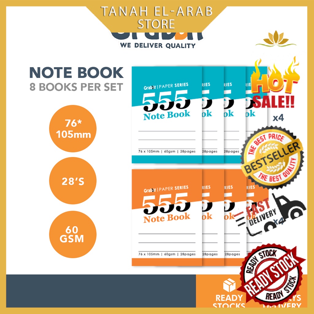 Buku 555 Nota Catatan Hutang GRABBIT 555 Notebook Pocket Size 3*5 ...