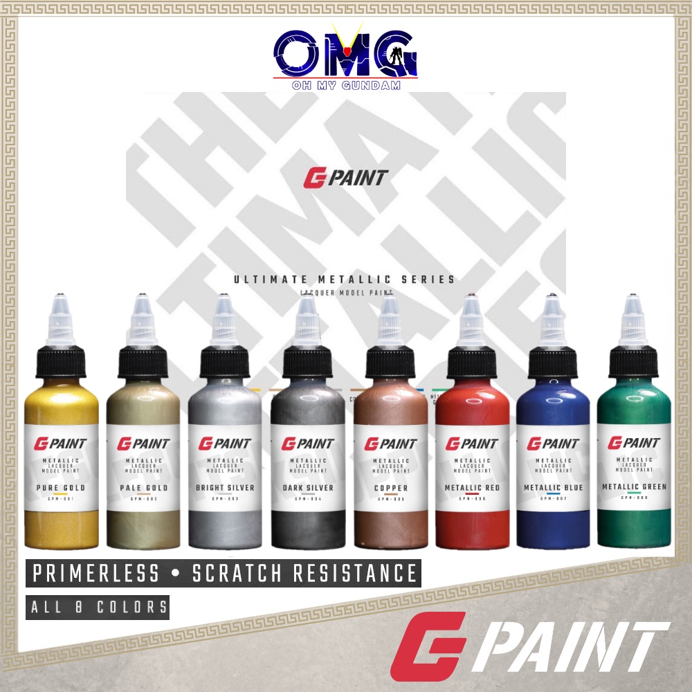 GPaint Ultimate Metallic Series Primerless Lacquer Model Paint Set (All ...