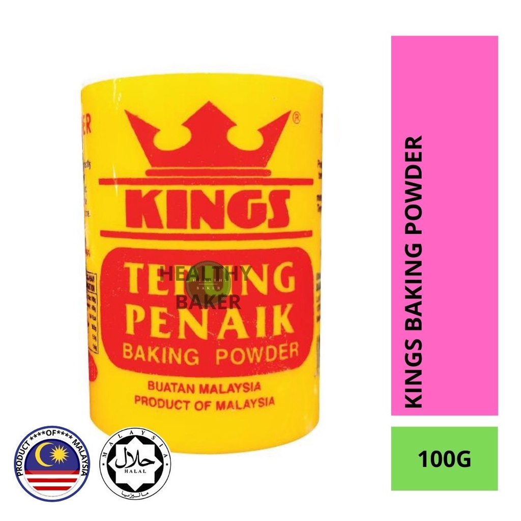READY STOCK KINGS BAKING POWDER 100G / TEPUNG PENAIK / HALAL | Shopee ...