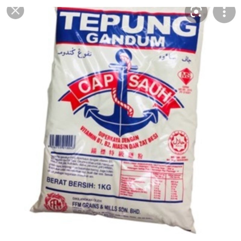 cap sauh wheat flour | tepung gandum | all purpose flour | 1 kg ...