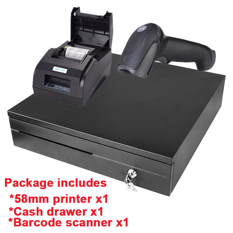 Cash drawer + POS printer + Barcode scanner For PC | Shopee Malaysia