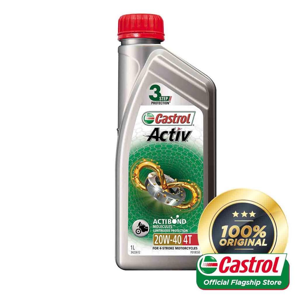 Castrol Activ 4T 20W-40 Continuous Protection for 4-Stroke Motorcycles ...