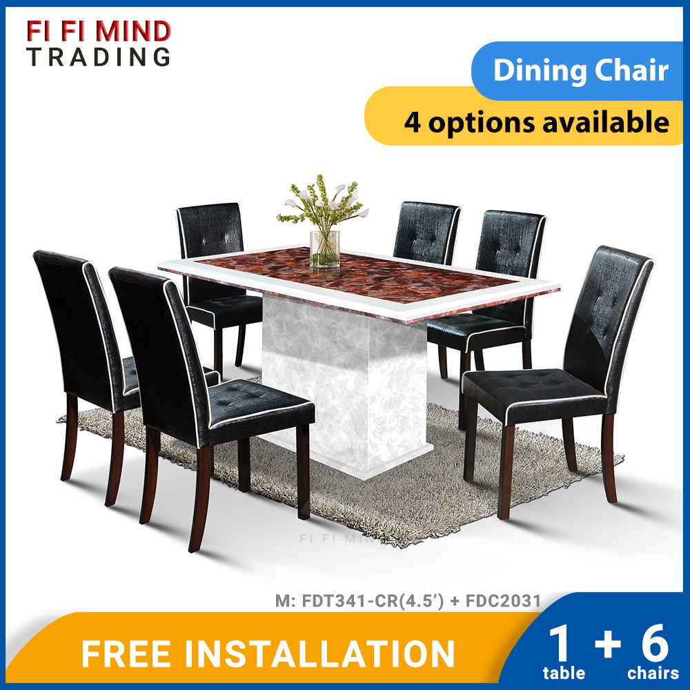 Ashchi Marble Dining Set/ Marble Table/ Meja Makan/ Meja Makan Marble ...