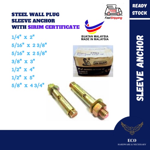 Sleeve Anchor/PJ Anchor/Wall Plug Besi/Dpi Anchor/Anchor Boat/Anchor ...