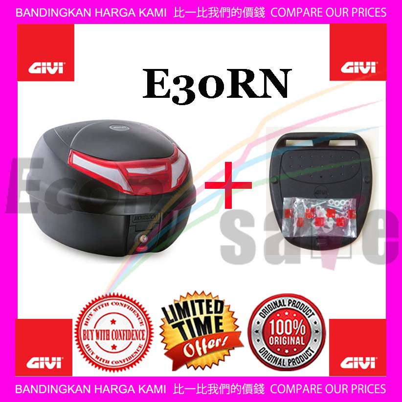 GIVI E30RN TOUR MONOLOCK SYSTEM BOX + MP60N BASE PLATE BLACK !!! SPECIAL OFFER !!! | Shopee Malaysia