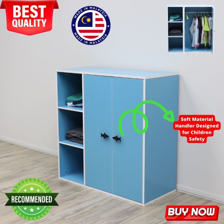 ROAM Children Wardrobe Cabinet 2 Door Almari Baju Murah Kanak Kanak Rak ...