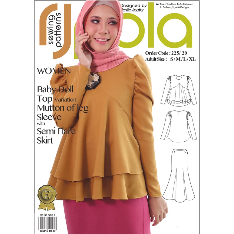 POLA PAKAIAN BLOUSE BABYDOLL MUTTON WANITA 225 RJPOLA ROSITA JAAFAR ...