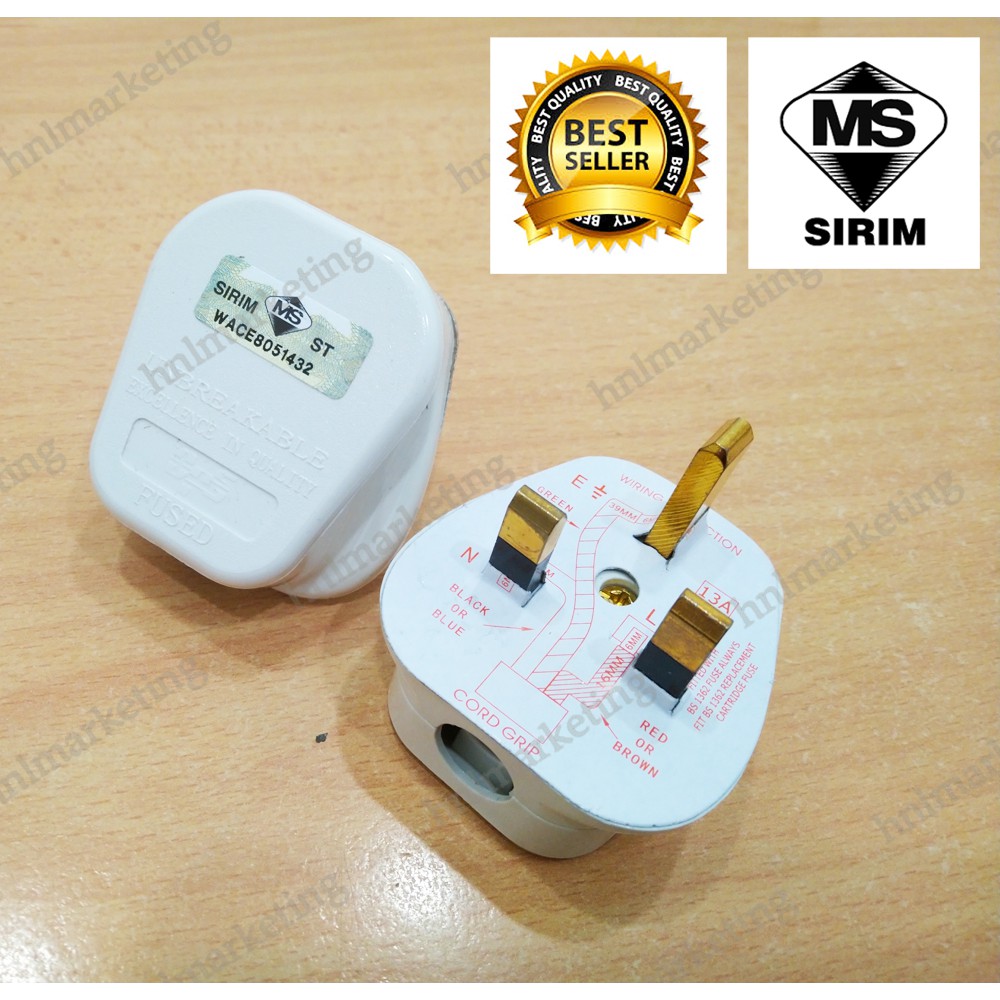SIRIM 13A PLUG TOP 3 PIN | Shopee Malaysia