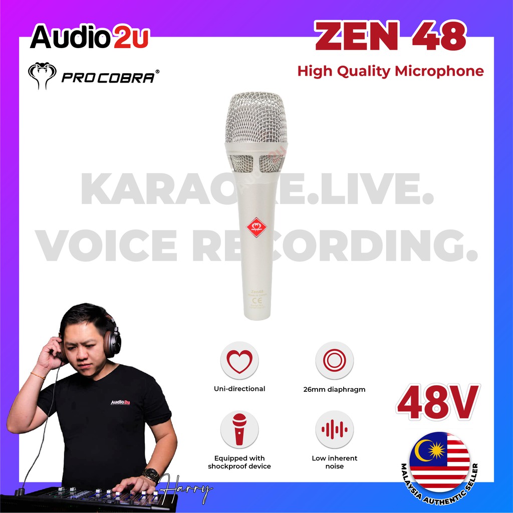 Pro Cobra Zen 48 Professional Condenser Microphone (48V) | Shopee Malaysia