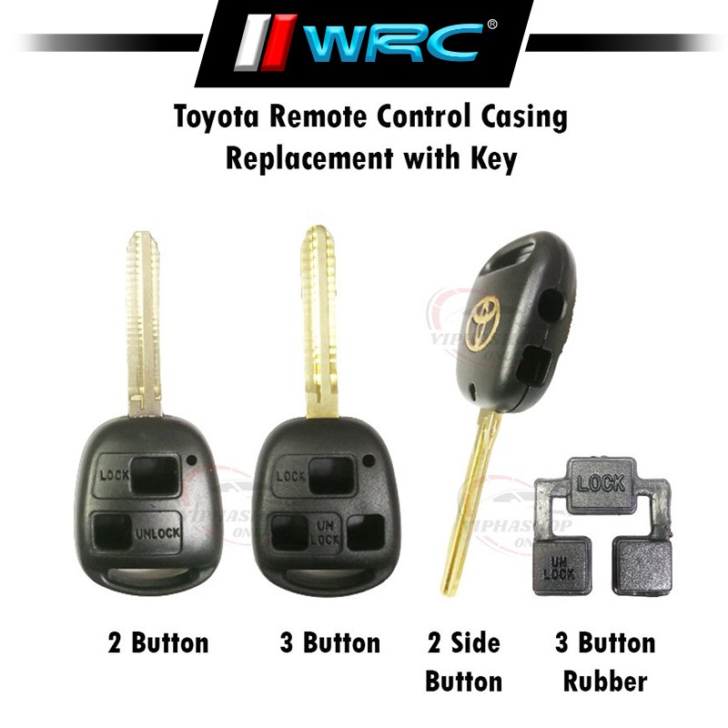 Toyota Remote Control Casing Replacement with Key (2 Button / 3 Button ...