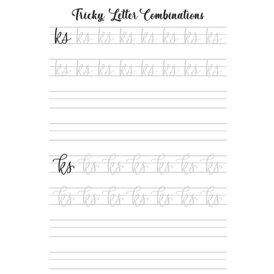 A5 TRICKY LETTER COMBINATIONS HAND PRACTICE LETTERING CALLIGRAPHY ...