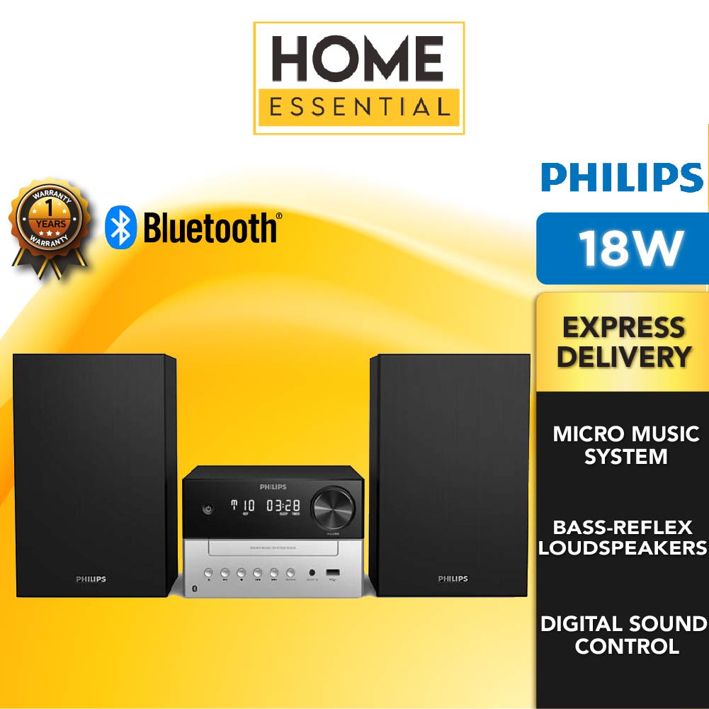 PHILIPS 18W Micro Music System Bluetooth USB TAM3205/12 TAM3205 with ...