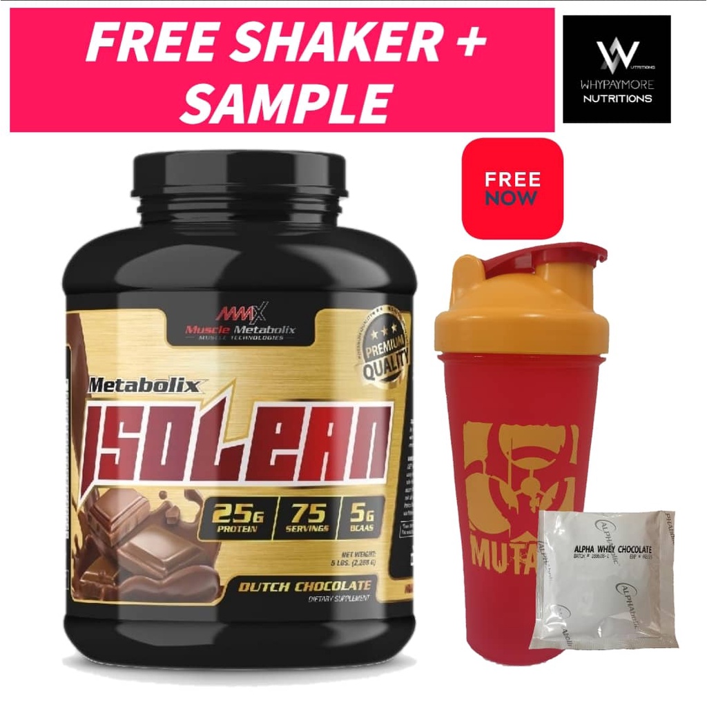 MMX Muscle Metabolix Iso Lean 5Lbs (FREE SHAKER + SAMPLE) Whey Isolate ...