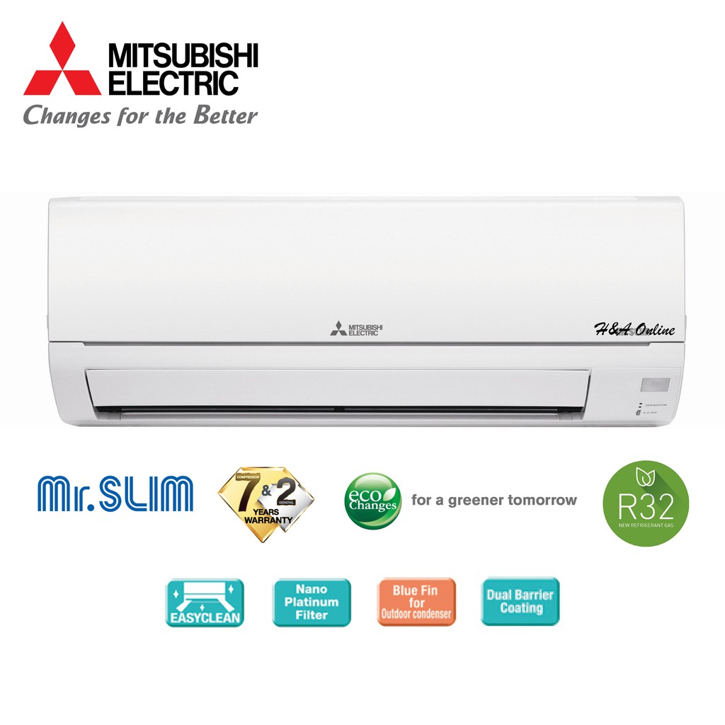 Mitsubishi Mr Slim R32 Non Inverter Ms Jr10vf Mu Jr10vf 1 0hp Wall