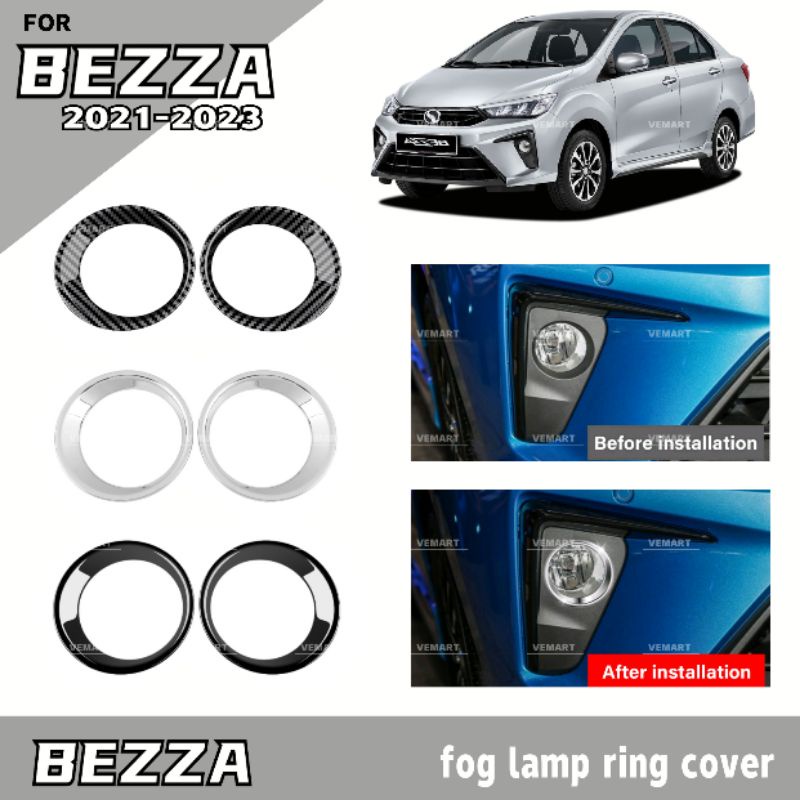 Vemart perodua bezza new facelift front fog lamp ring cover garnish ...