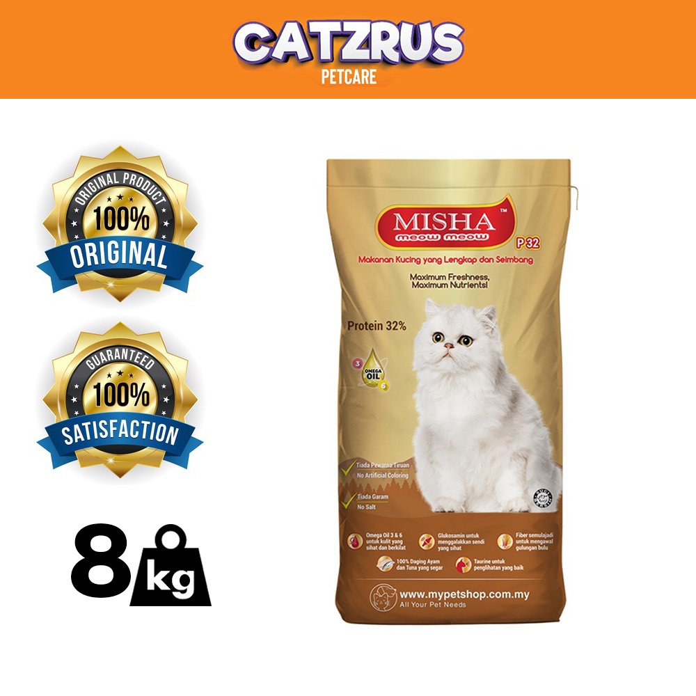 Misha Cat Dry Food 8KG (Chicken & Tuna /Ocean Fish /Seafood) - Cat Food ...