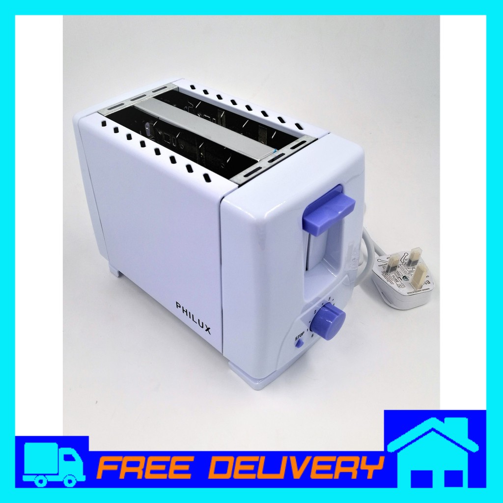 Philux 2 Slices Bread Pop Up Toaster White | Alat Pembakar Roti -Putih ...