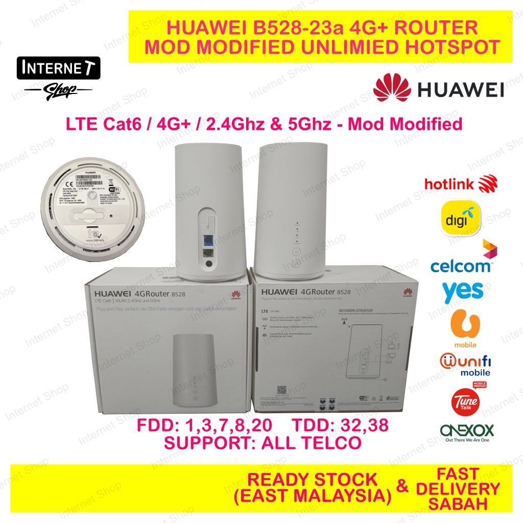 MODDED UNLOCKED| HUAWEI B528 B528-23 B528s-23a B525-65aV2 VOLTE B529 ...