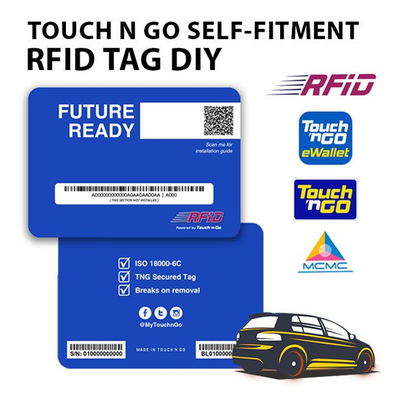 Rfid touch 'n go self-fitment smart tag car accessories for rfid toll ...