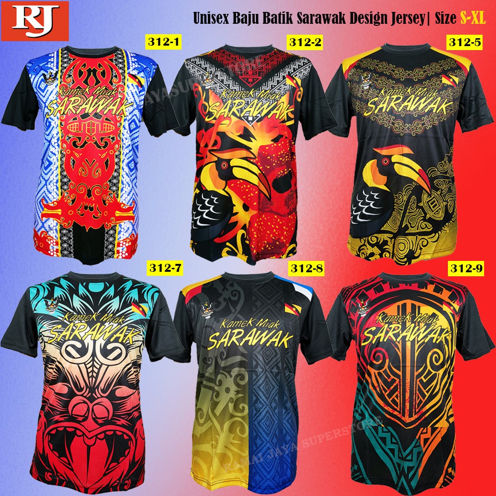 🔥HOT&WHOLESALE🔥 Unisex Baju Batik Jersey Traditional Etnik Sarawak ...