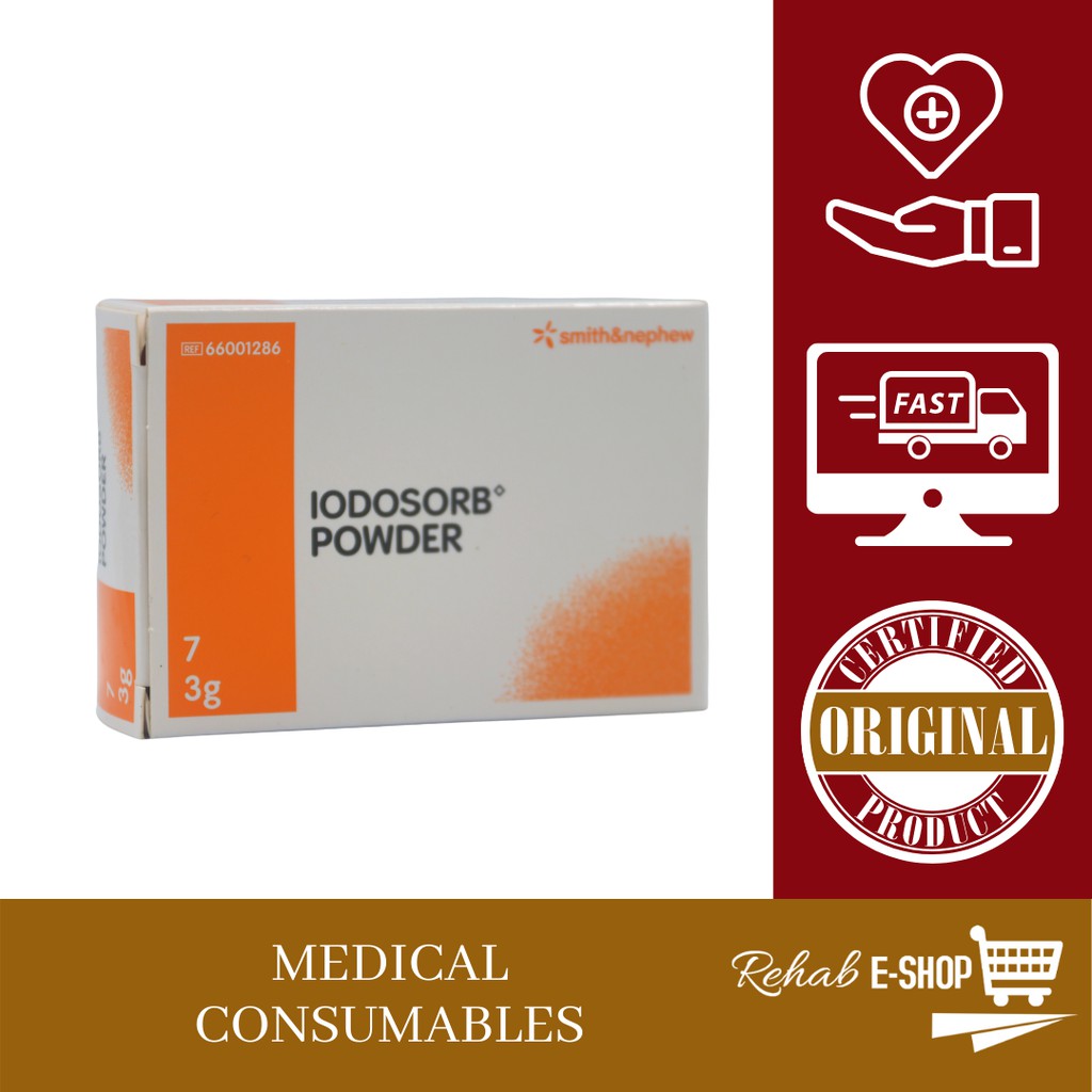 SMITH & NEPHEW IODOSORB POWDER FOR WOUND CARE - 7 SACHETS/BOX | Shopee ...