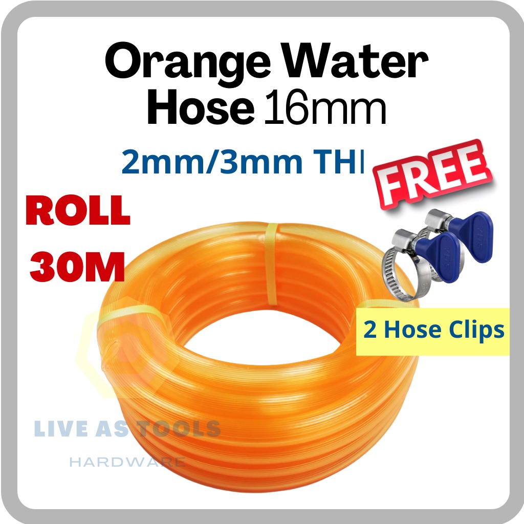 [ROLL] Premium PVC Orange Rubber Garden Hose/ Paip Air Getah Paip Oren ...
