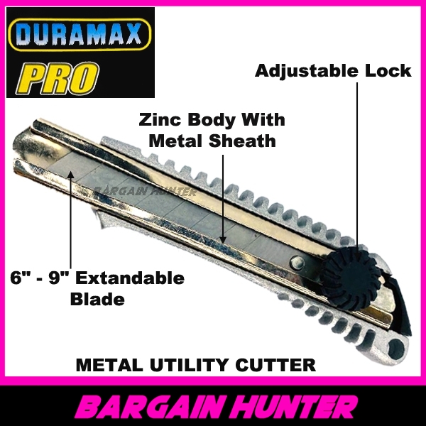 [ READY STOCK ] DURAMAX PRO Utility Knife Cutter 18mm Wide Blade Cutter ...