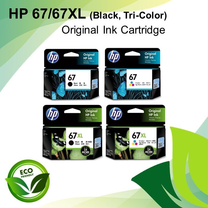 HP 67/67XL Black, Tri-Color Original Ink Cartridge | Shopee Malaysia
