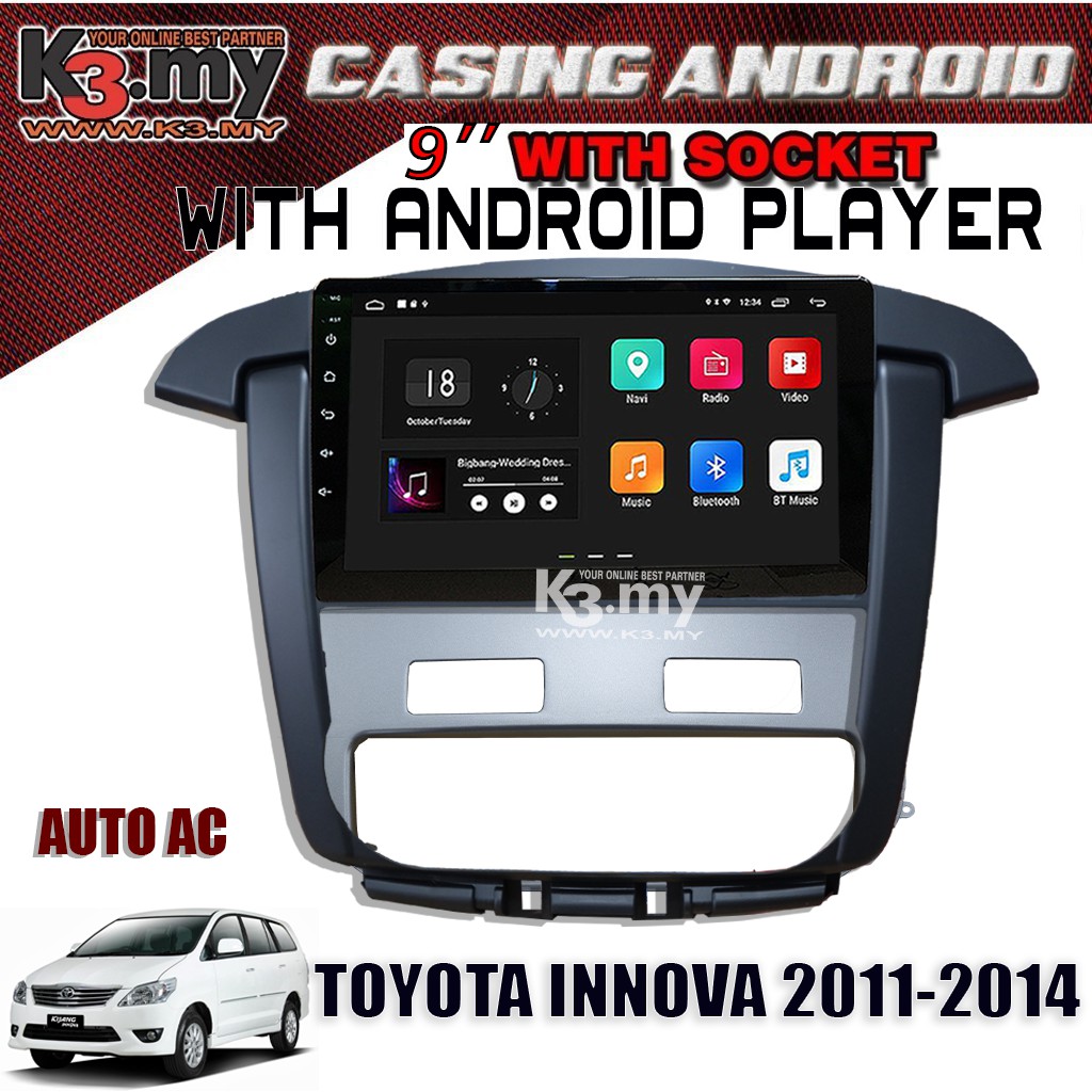 Toyota Innova 2011-2014 9'' Android Player GPS Waze + Casing (Set) With ...