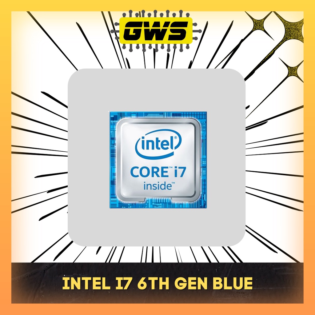 Original Intel I7 6TH GEN BLUE Logo Stickers for Laptop/Desktop ...