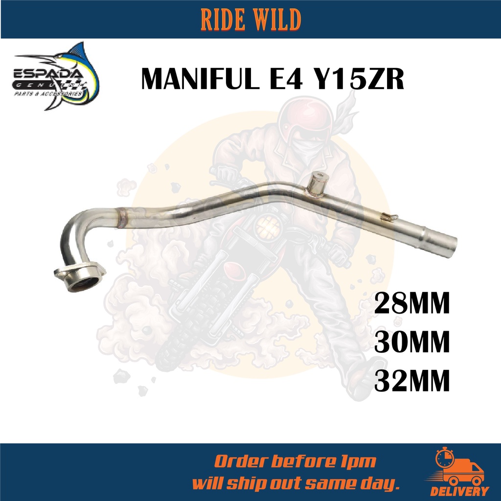 RIDE WILD Espada Racing E4 Y15ZR Maniful 28mm 30mm 32mm Stainless Steel Exhaust Manifold E4 ...