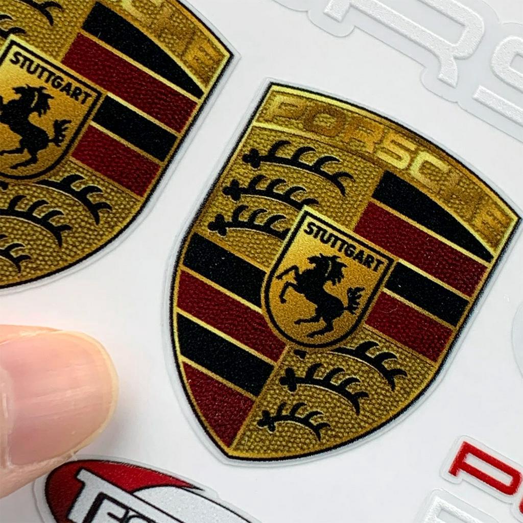 Whole SET PORSCHE HORSE Logo Car Auto Decorative Emblem Badge Decal ...