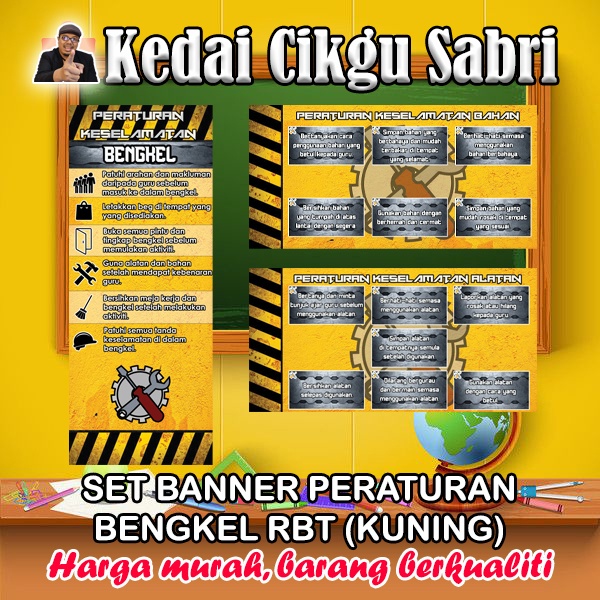 SET BANNER PERATURAN BENGKEL RBT (KUNING) | Shopee Malaysia