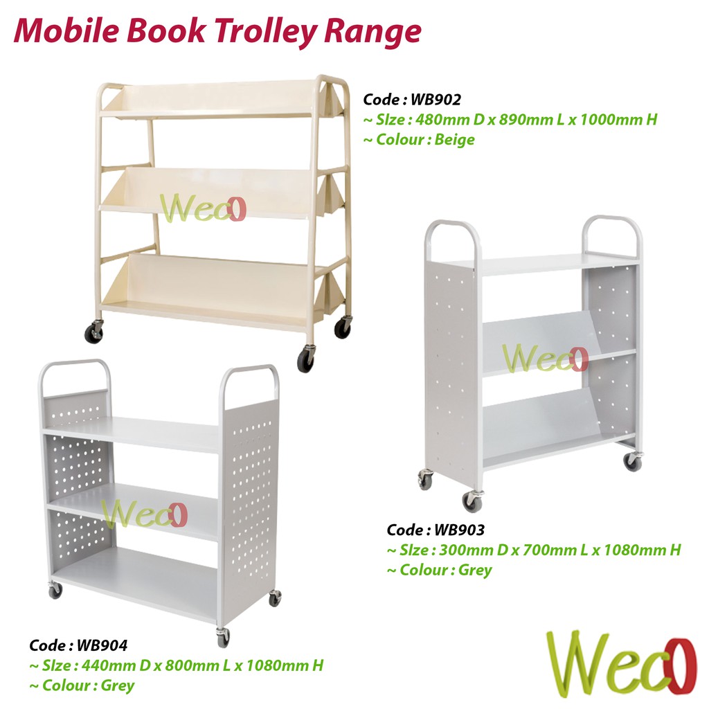 Mobile Book Trolley 3 TYPE | Shopee Malaysia