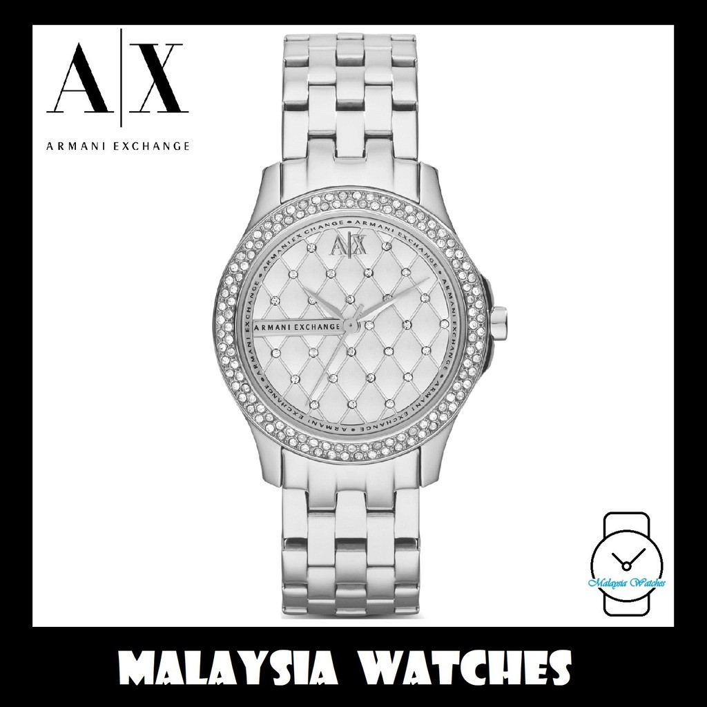 (100% Original) Armani Exchange Ladies' AX5215 Hamilton Silver Quilted ...