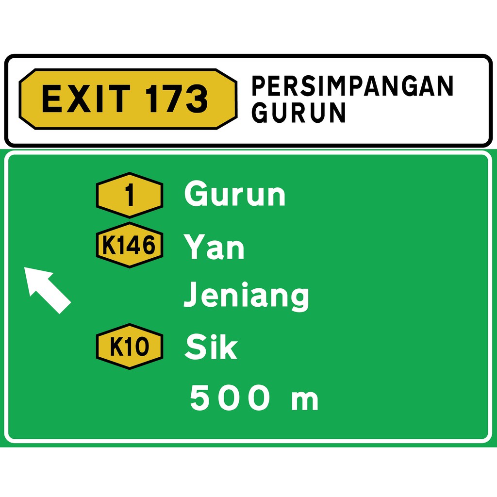 Malaysia Road Signboard Fridge Magnet "EXIT 173 PERSIMPANGAN GURUN ...
