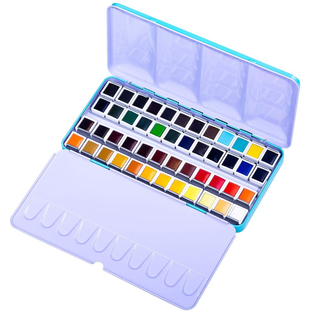 Professional 12/24/36/48 Colors Solid Watercolor Paints Set Tin box ...