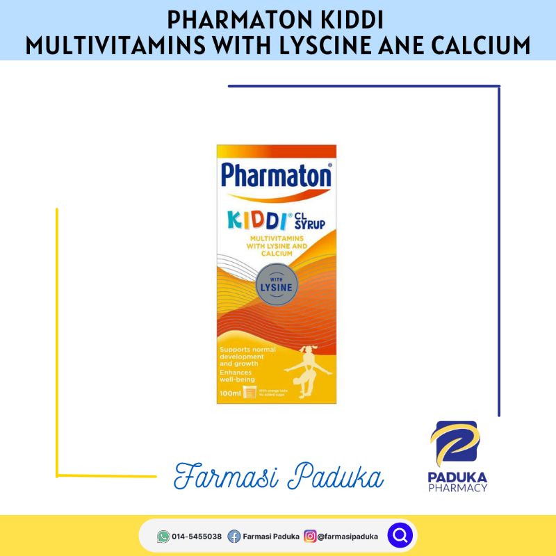 PHARMATON KIDDI CL SYRUP MULTIVITAMINS WITH LYSCINE AND CALCIUM 100mL ...