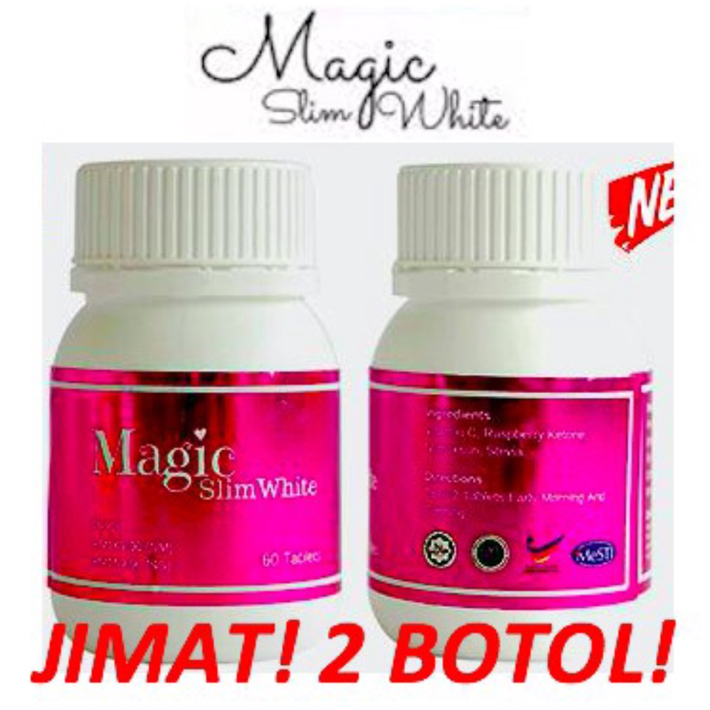 PEK JIMAT 2 BOTOL MAGIC SLIM WHITE Pil Diet Untuk Kurus, Slim dan Putih ORI | Shopee Malaysia