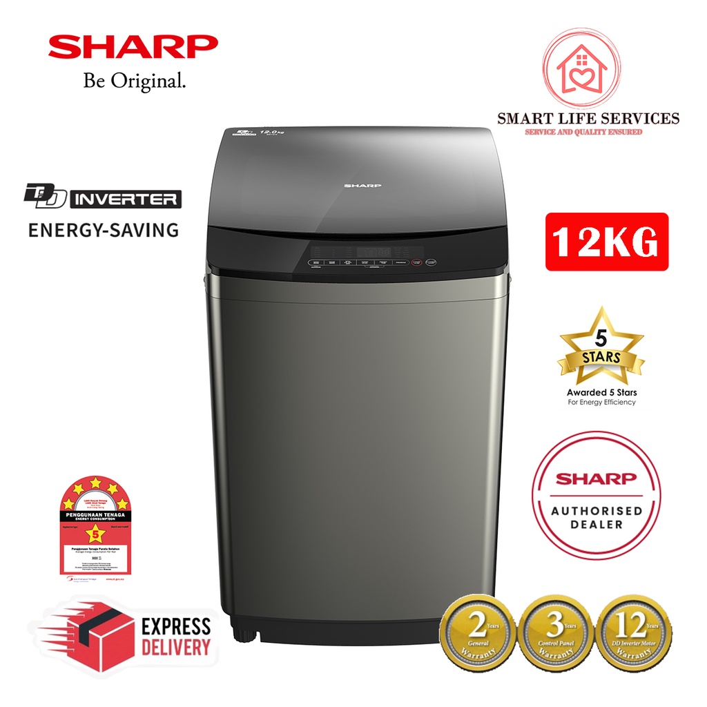 Sharp 12kg INVERTER Full Auto Washing Machine ESY1219 Washer Mesin ...