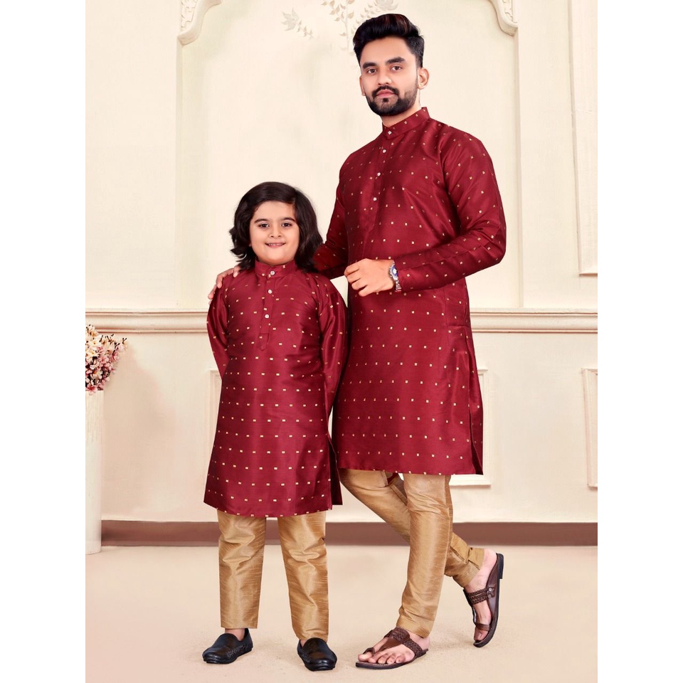 indian gorgeous male kurta family set || father & kid full set || combo ...