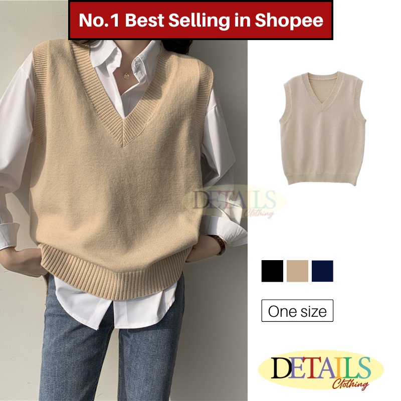 Women Knit Vest Knitted Vest Sleeveless Knitwear Soft Comfy Vest ...