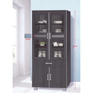 HOMEX 6 Feet Display Cabinet Glass Cabinet Storage Kitchen Cabinet ...