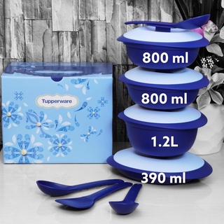 Tupperware Royale Blue Petit Serveware Set | Shopee Malaysia