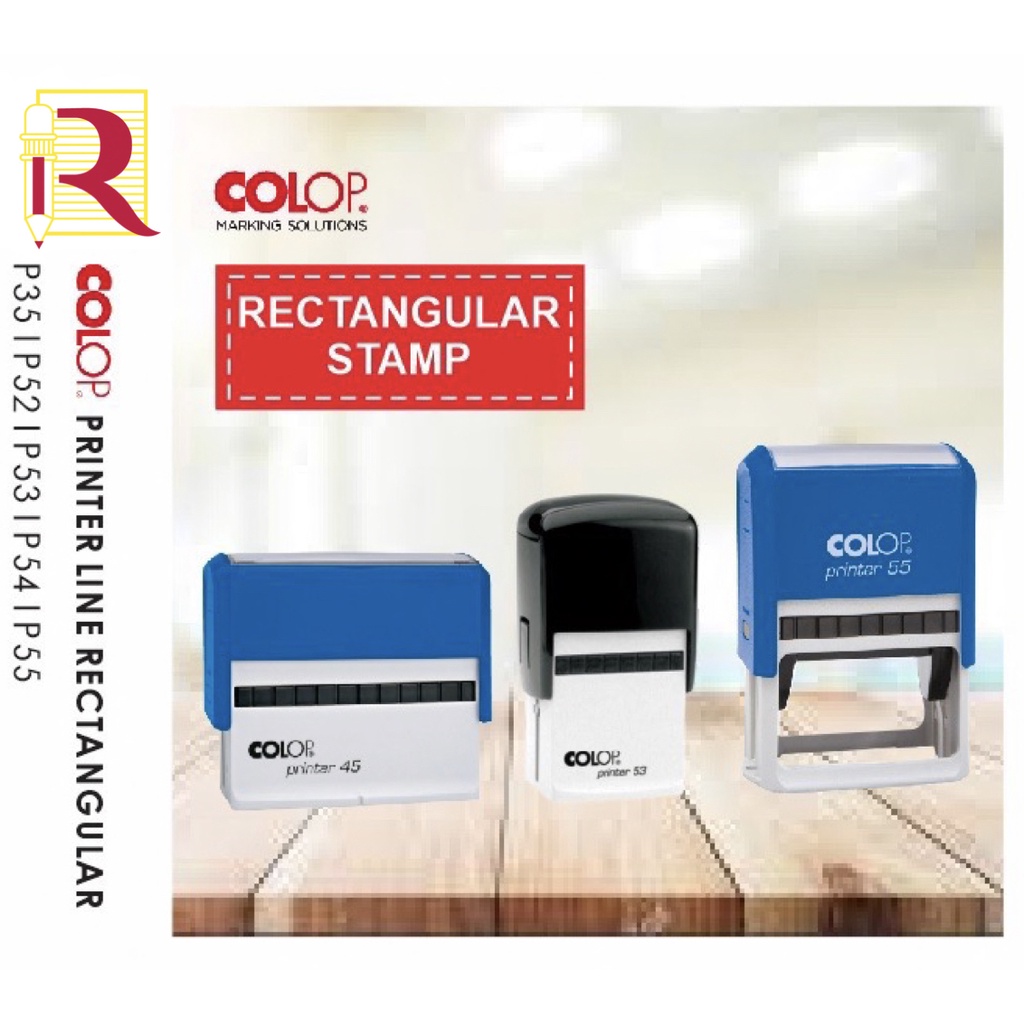 COLOP SELF-INKING STAMP P35 / P45 / P52 / P53 / P54 / P55 I RECTANGLE STAMP I RUBBER STAMP I COP ...