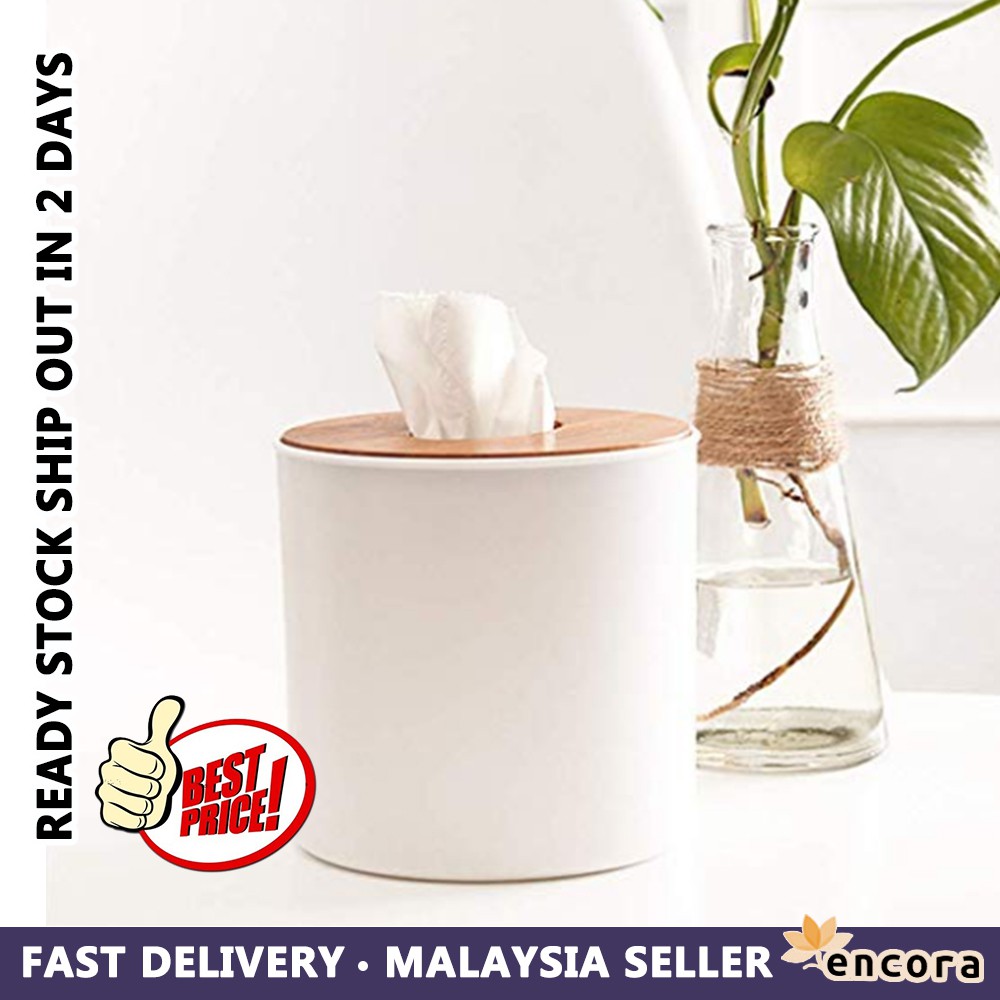 Encora Elegant Minimalist Concept Tissue Box with Oak Wood Cover ...