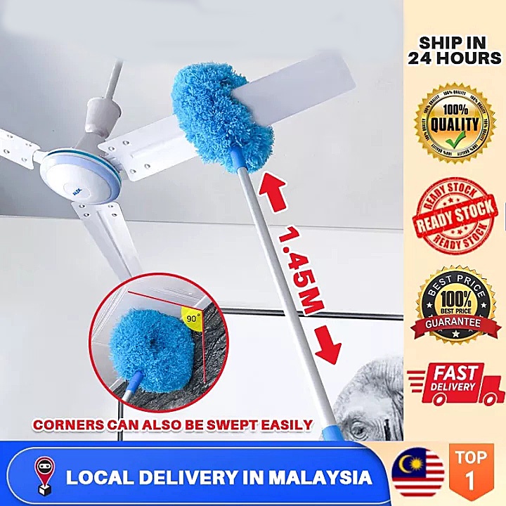 Ceiling Fan Duster Absorb Dust Save Strength Adjustable Telescopic ...