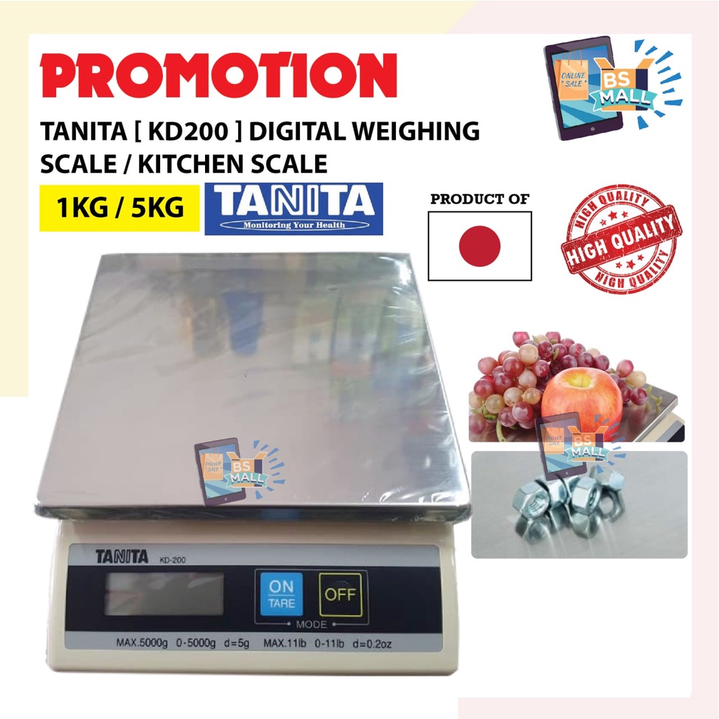 1KG , 2KG , 5KG TANITA 100% Japan Digital Electronic Balancing Kitchen Scale KD-200 (Ready Stock ...